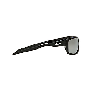Oakley Men's OO9225 Rectangular Sunglasses, Polished Black/Chrome Iridium Polarized, 60mm