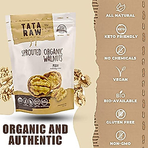 TATA RAW - Sprouted Organic Walnuts - PLAIN. Nothing added -1 lb. Soaked & Air dried SUPER QUALITY. Raw. Alive. Activated. Fresh