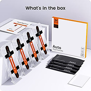 DIMONCOAT 4-PACK Screen Protector Compatible iPhone 13/iPhone 13 Pro/iPhone 14 6.1''[Auto Alignment Kit] [10X Military Protection] iPhone 13/13 Pro/14 Diamonds Hard Tempered Glass Bubble Free