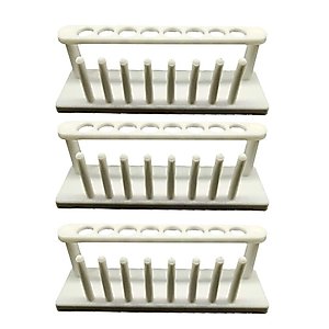 POPETPOP 3pcs and Rack - Holder Aquarium with Tube Holes Glass Wells Test for Scientific Equipment Plastic -Well Storage White Portable Lab Tubes Organizer Drying