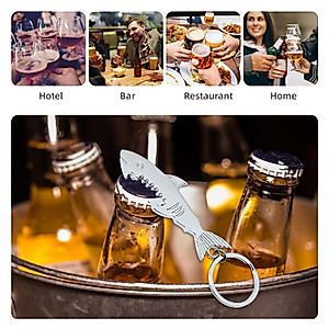 ITZH Shark Style Metal Bottle Opener Keychain Accessories,Gift for Dad Boyfriend Husband Grandpa Uncle, Cool Gadgets Christmas Stocking Stuffers, Birthday Anniversary (1pcs), 3.25 x 1.18 x 0.1 inches