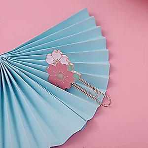 3 Pcs Cherry Blossom Cute Paper Clips Office Supplies Planner Accessories Clip Bookmark
