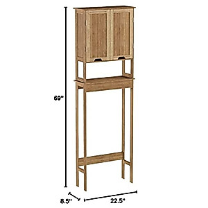 EVIDECO Mahe Free Standing Over The Toilet Space Saver Cabinet Bamboo
