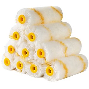 Mister Rui Paint Roller, 10 Covers, 4 Inch Paint Roller (1/2” Nap), Small Paint Roller Covers, Mini Paint Rollers for Painting Walls, Use with All Paints and Stains.