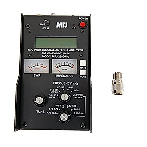 MFJ-269DPRO MFJ269DPRO Original MFJ Enterprises Antenna SWR Analyzer, HFVHFUHF.530-230 MHz, 430-520 MHz - N and BNC Connectors with N-to-UHF Adapter, Black, Medium