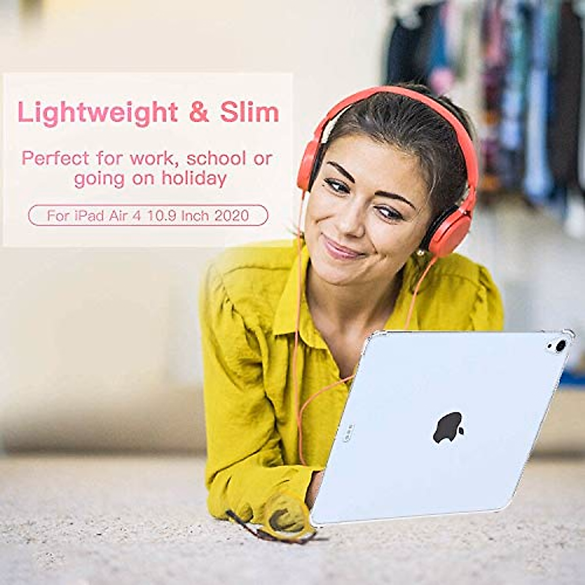 Clear TPU Case for iPad Air 11 inch 2024/ Air 5th/ 4th with Pencil Holder Shockproof, XUYICC Transparent Silicone Rubber Back Cover for iPad Air 11” 2024/Air 5th Gen 10.9" 2022 / Air 4th Gen 2020