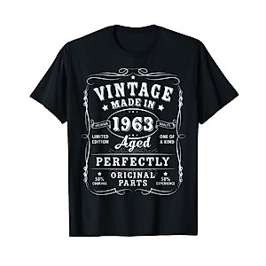 Vintage 60th Birthday Decorations Men Funny 1963 60 Birthday T-Shirt