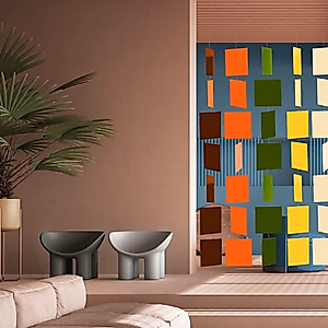 1970 Retro Style MODcast Hanging Mobile + Room Divider | Mid Century Modern Art by Atomic Mobiles (15 Panels - 40" w x 70" h)