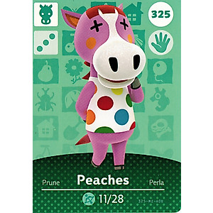 Nintendo Animal Crossing Happy Home Designer Amiibo Card Peaches 325/400 USA Version