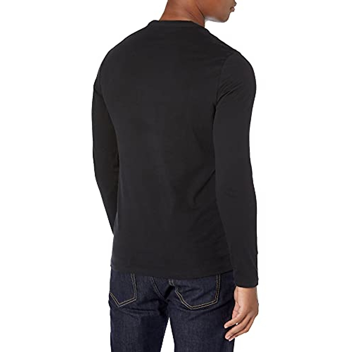 Amazon Essentials Men's Slim-Fit Long-Sleeve T-Shirt, Black, Large