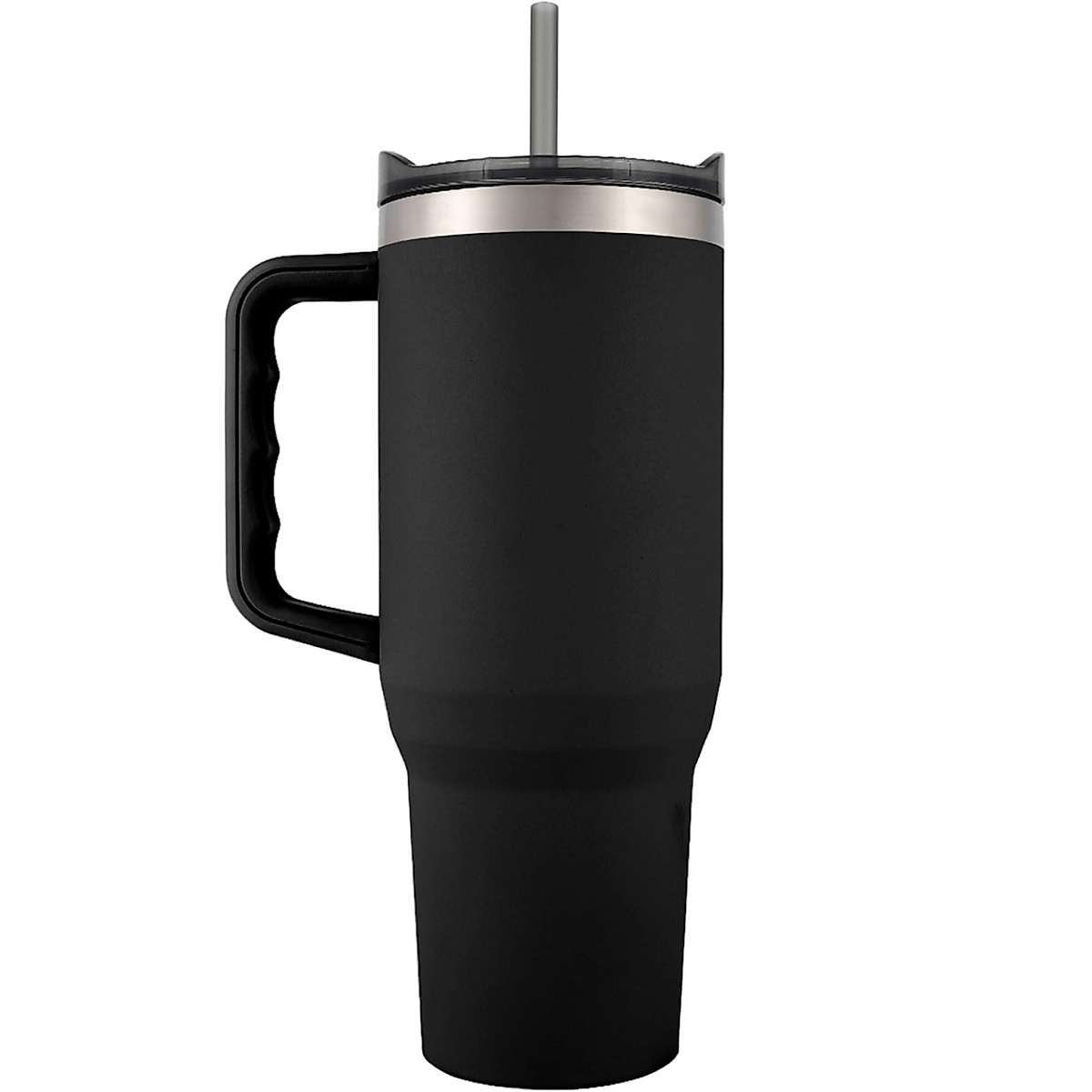 Yukon Outfitters Fit Forty 40oz Double Wall Vacuum Insulated Stainless Steel Tumbler with Reusable Straw & Ergonomic Handle | For Hot or Cold Beverage, Black