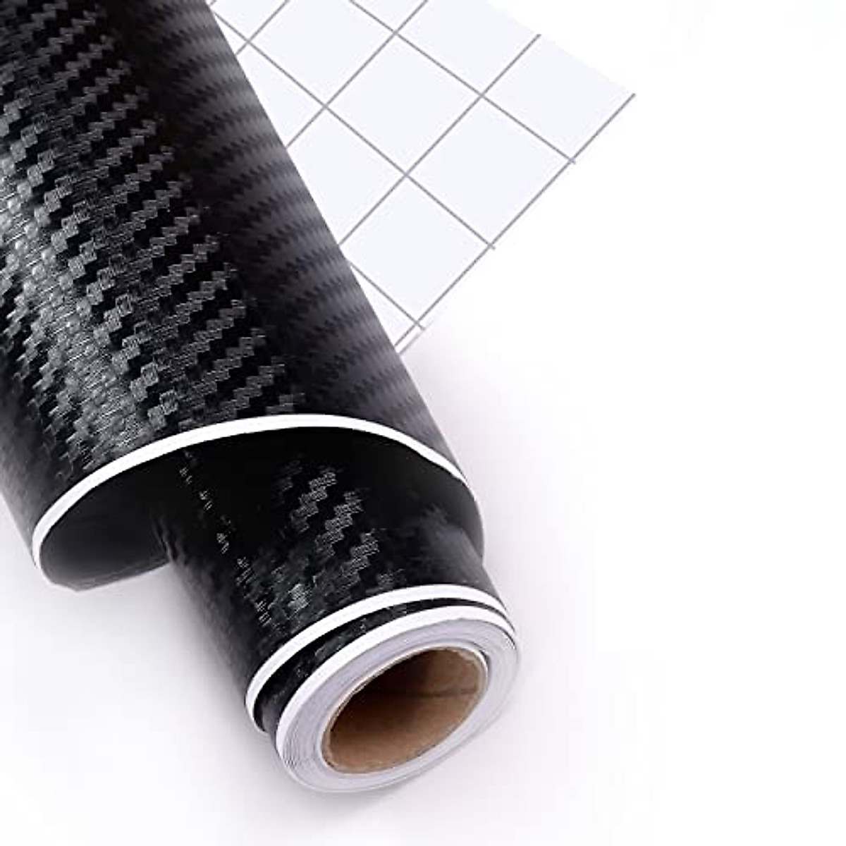 HTVRONT Black Carbon Fiber Vinyl Wrap, 1.5FT x 5FT 3D Carbon Fiber Wrap for Cars, Matte Black Automotive Vinyl Wraps