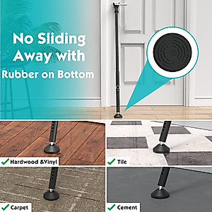 Sliding Door Security Bar,19 to 52 Inch,3 in 1 Door Stopper Barricade Security Bar onto Door Knob,Sliding Glass Door Lock Bar for Patio Door,Sliding Door,Window,Removable Security Jammer Bar