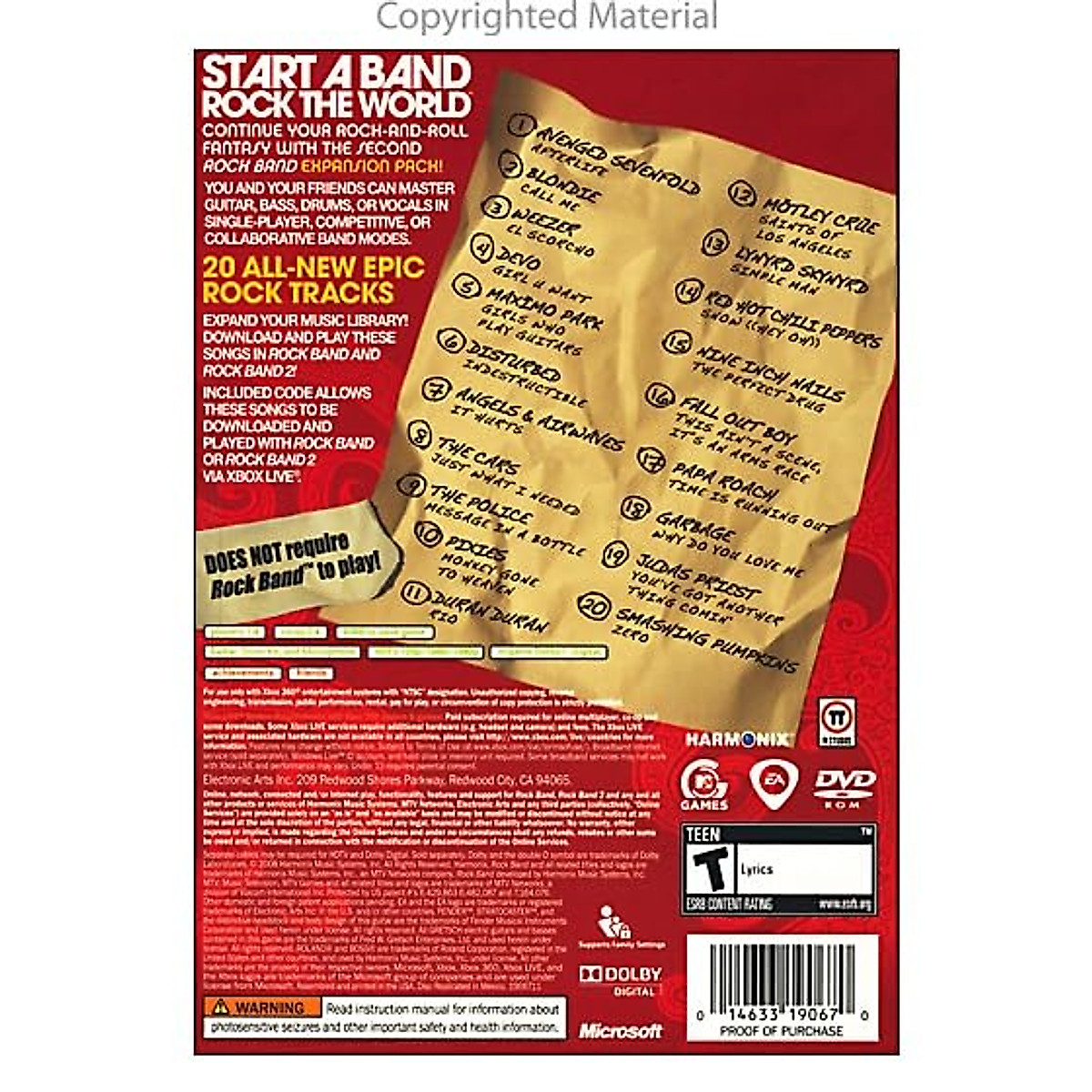 Rock Band Track Pk Vol2 Xbox 360