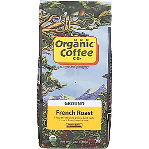 The Organic Coffee Co. Ground, French Roast, 12 Ounce (Pack of 3)