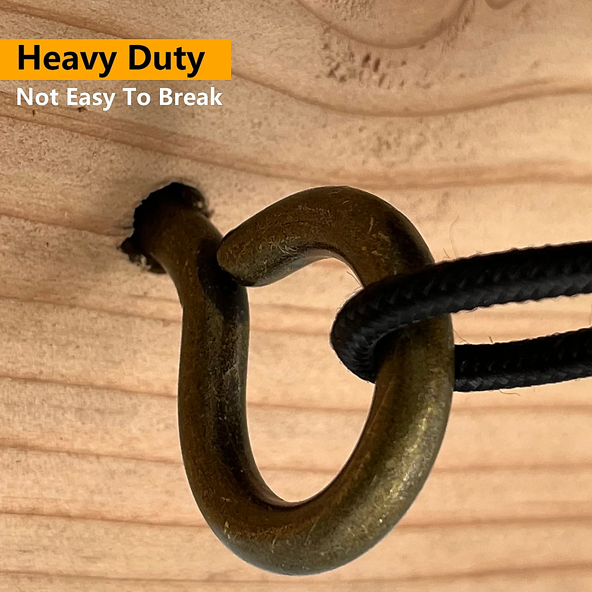 Allkeen 3.2 Inches Bronze Screw Eyes, 8 Pcs Stainless Steel Heavy Duty Screw in Eye Hooks for Indoor Outdoor Use, 200 Lbs Capacity