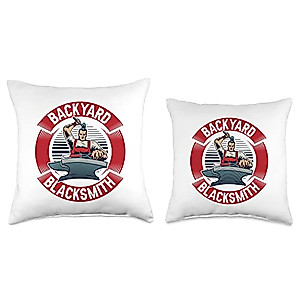 Forging Equipment Starter Kit Gifts For Beginners Backyard Hobby Legend Forging Anvil Blacksmith Throw Pillow, 18x18, Multicolor