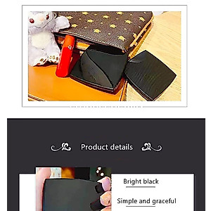 EUTECH Fashion Compact Cosmetic Mirror, Elegant Compact Purses Makeup Mirror, Small Compact Mirror 2 x 1 Magnification, Square, Perfect for Purses - Travel, Black