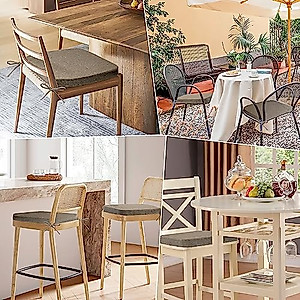 Millsilo D-Shaped Chair Cushions for Dining Chairs with Ties and Removable Cover, Dining Kitchen Chair Pads, Indoor Dining Room Non-Slip Backing Seat Cushions 4 Set, 16.5" x 16.2" x 2" Autumn Color