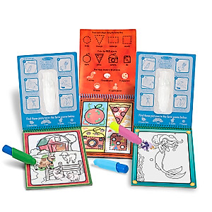 Melissa & Doug On the Go Water Wow! Reusable Water-Reveal Activity Pads, 3-pk, Colors and Shapes, Fairy Tales, Animals - Travel Toys, Stocking Stuffers, Mess Free Coloring For Kids Ages 3+