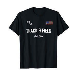 Track and Field Gifts | TRACK & FIELD ALL DAY USA Flag T-Shirt