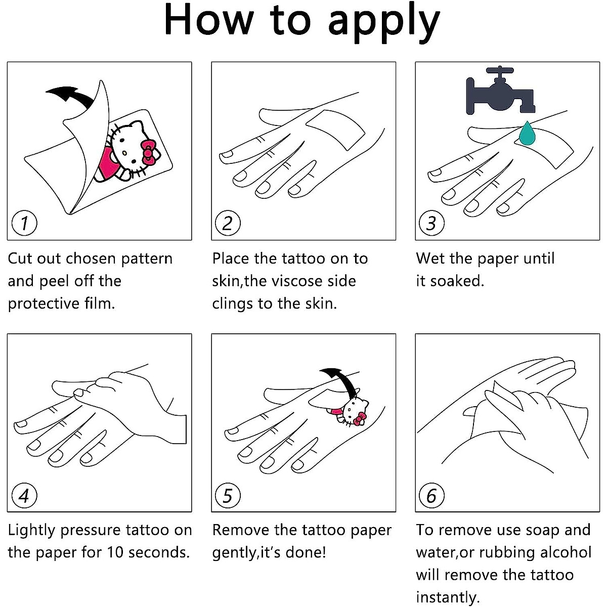 40pcs Temporary Tattoos for Kids, Hello Kitty Birthday Party Supplies,Kitty Party Favors Fake Tattoos Stickers,Birthday Decorations Party Game Activities Reward Gifts