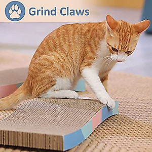 WDTKPTXL Cat Scratcher Cardboard Cat Scratch Pad Reversible Cat Scratching Mat for Indoor Cats with Catnip