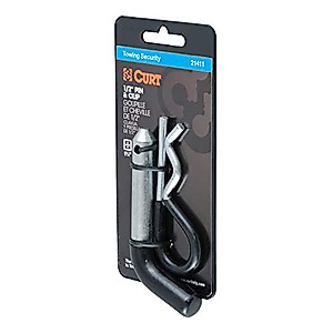 CURT 21411 Trailer Hitch Pin & Clip with Vinyl-Coated Grip, 1/2-Inch Diameter, Fits 1-1/4-Inch Receiver
