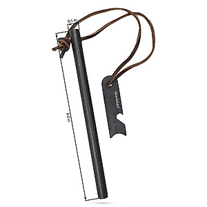 überleben Ferro Rod Fire Starter for Survival w/Multi-Tool Fire Striker, Lanyard - 8" Long, 1/2" Thick Fire Steel, 20,000 Strikes - Waterproof Flint and Steel - Camping Fire Starter Rod