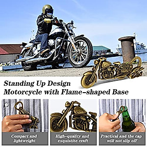 Standing Motorcycle Beer Gifts for Men, Classic Motorcycle Bottle Opener, Unique Bonze Motorcycle Gifts for Motorcycle Riders, Beer Lovers, Christmas Father's Day Gifts for Him Boyfriend Dad Husband