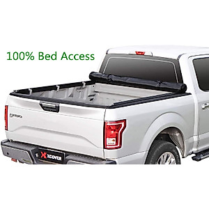 Xcover Soft Locking Roll Up Truck Bed Tonneau Cover, Compatible with 2004-2014 Ford F150, 2006-2014 Lincoln Mark LT Pickup 5.5 Ft Bed
