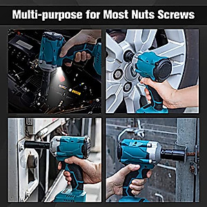 Zikopomi Cordless Impact Wrench 1/2 inch with Socket Set, 4.0 AH Large Battery Electric Power High Torque Driver Gun, 380NM Powerful Brushless Motor Impact Wrenches Power Tools