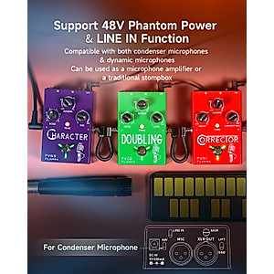FLAMMA FV01 Vocal Effects Processor Pitch Correction Voice Pedal Vocal Stompbox Microphone Amplifier for Singer Live Singing Streaming Recording with Delay Reverb Acoustic Guitar Playing