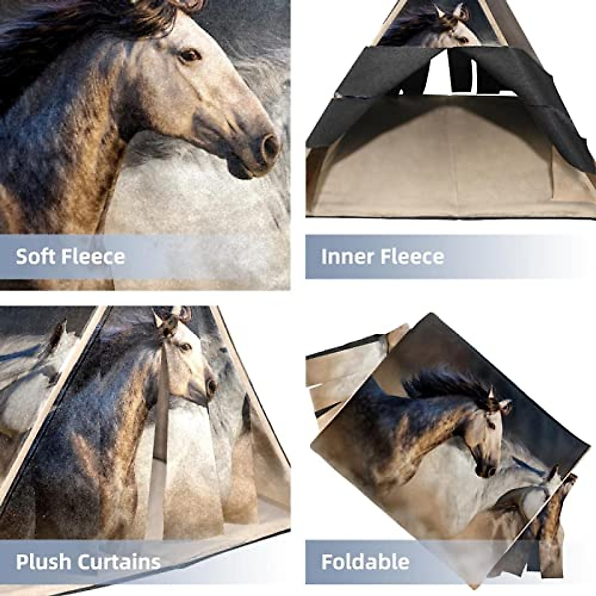 Y-DSIWX Guinea Pig Hideout House Bed, Cool Horse Running Rabbit Cave, Squirrel Chinchilla Hamster Hedgehog Nest Cage