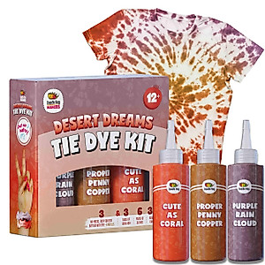 DOODLE HOG Coral, Orange, Purple Tie Dye Colors Tie Dye Kit – Custom Clothing Dye with 6 Refills for Summer Activities for Kids - Tie Dye Supplies with Aqua Tie Dye Techniques Guide DIY