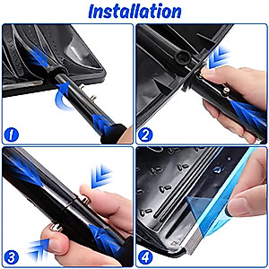 Snow Shovel, Portable Snow Shovels for Snow Removal, Lightweight Car Snow Shovel with D-Grip, Non-Slip Sponge and Durable Aluminum Blade Suitable for Driveway, Camping, Outdoor and Emergency(Black)