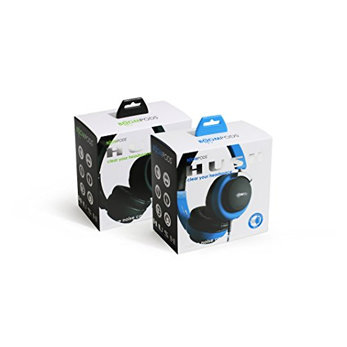 BoomPods Hush Active Noise Canceling Headphones OnEar Comfort Earpads, Deep Bass, Powerful Noise Reduction