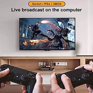 4K Video Capture Card, HDMI to USB Capture Card 1080P for Streaming, Recording, Gaming, Compatible with Nintendo Switch, PS5, Xbox