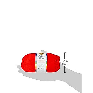 Lion Brand Yarn (1 Skein) 24/7 Cotton® Yarn, Red