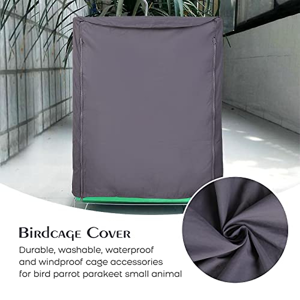 Bonaweite Bird Parrot Cage Cover Shade, Windproof Light-Proof Sleep Reduces Distractions Night Accessories Cloth Without Cage-13x13.4x17.7in (LxWxH)