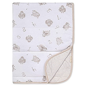 Burt's Bees Baby - Reversible Blanket, Nursery, Stroller & Tummy-Time Organic Jersey Cotton Quilted Infant & Toddler Bedding