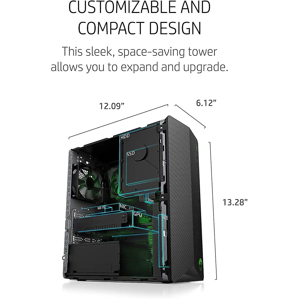 HP Pavilion Tower Desktop Computer, Octa-Core AMD Ryzen 7 5700G (Beat i7-11700K), 4GB DDR4 RAM, 256GB PCIe SSD, WiFi 6, Bluetooth, RJ-45, HDMI, VGA, Keyboard and Mouse, Windows 11 Pro, WE/PGPY