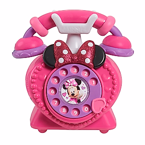Disney Junior Minnie Mouse Ring Me Rotary Pretend Play Phone with Lights and Sounds, Kids Toys for Ages 3 Up by Just Play