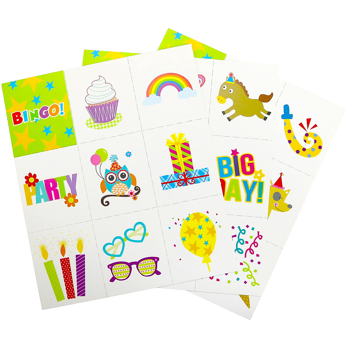 Iconikal Happy Birthday 32 Player Bingo and Pin The Candles on The Cake Game Set