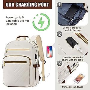 BOSTANTEN 15.6 Inch Laptop Backpack for Women- College Teacher Computer Bag Travel Backpack Purse with USB Charging Port