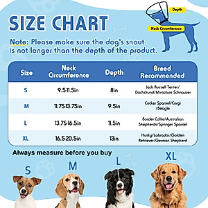 Didopet Dog Cone, Transparent Recovery Collar for Large Medium Small Dogs, E Collar for Dogs After Surgery to Stop Licking, Depth Adjustable Soft Dog Cone Not Block Vision