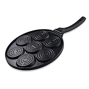 Gourmia GPA9540 Emoji Smiley Face Pancake Pan - Fun 7 Emoji Mini Pancake and Flapjack Maker - Die Cast Aluminum, Double Layer Nonstick Coating - Cool-to-Touch Handle