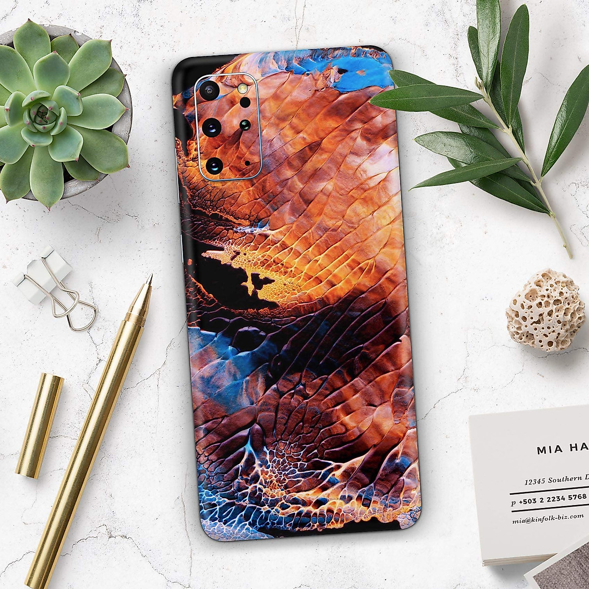 DesignSkinz Liquid Abstract Paint V40 Protective Vinyl Decal Wrap Skin Cover Compatible with The Samsung Galaxy S20 (Screen Trim & Back Glass Skin)