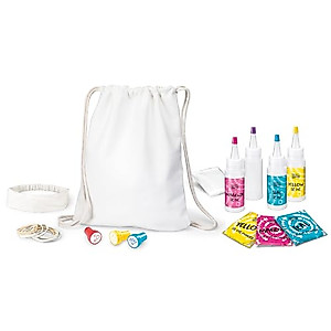 Cra-Z-Art Shimmer ‘n Sparkle Tie Dye Fashion Tote and Headband Craft Kit,Blue/Pink, Small