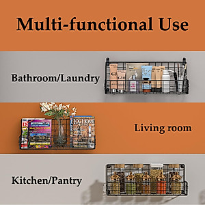 Wall Mounted Metal Kids Bookshelf, Floating Book Shelves for Kids Nursery Toddler Classroom, Hanging Book Shelf Organizer for Room Decor, Black, Set of 4